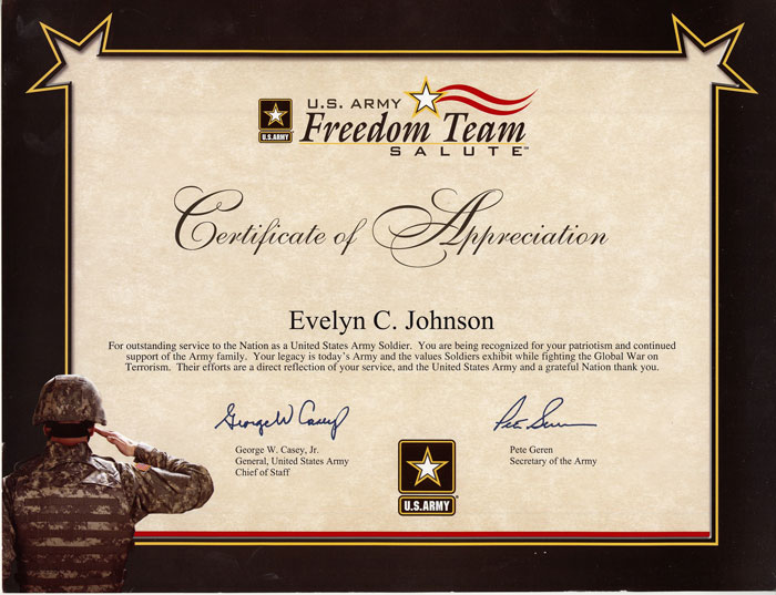 Certificate Of Appreciation