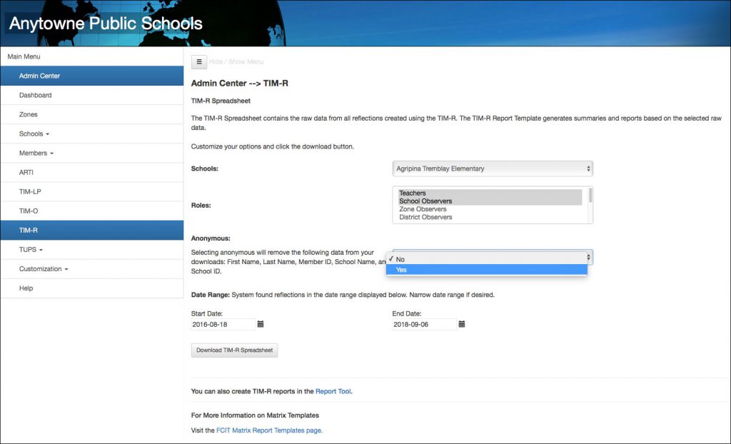 Downloading TIM-R Data | TIM