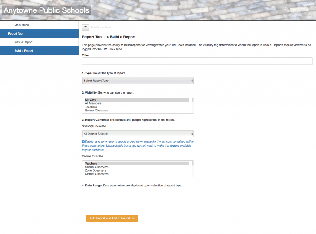 Creating a New Report in Report Builder | TIM