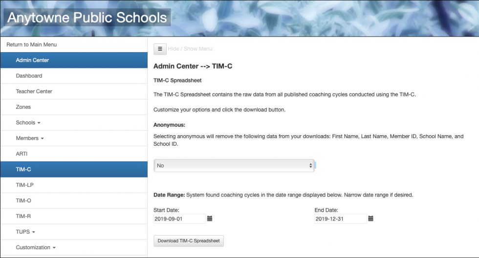 Downloading TIM-C Data | TIM