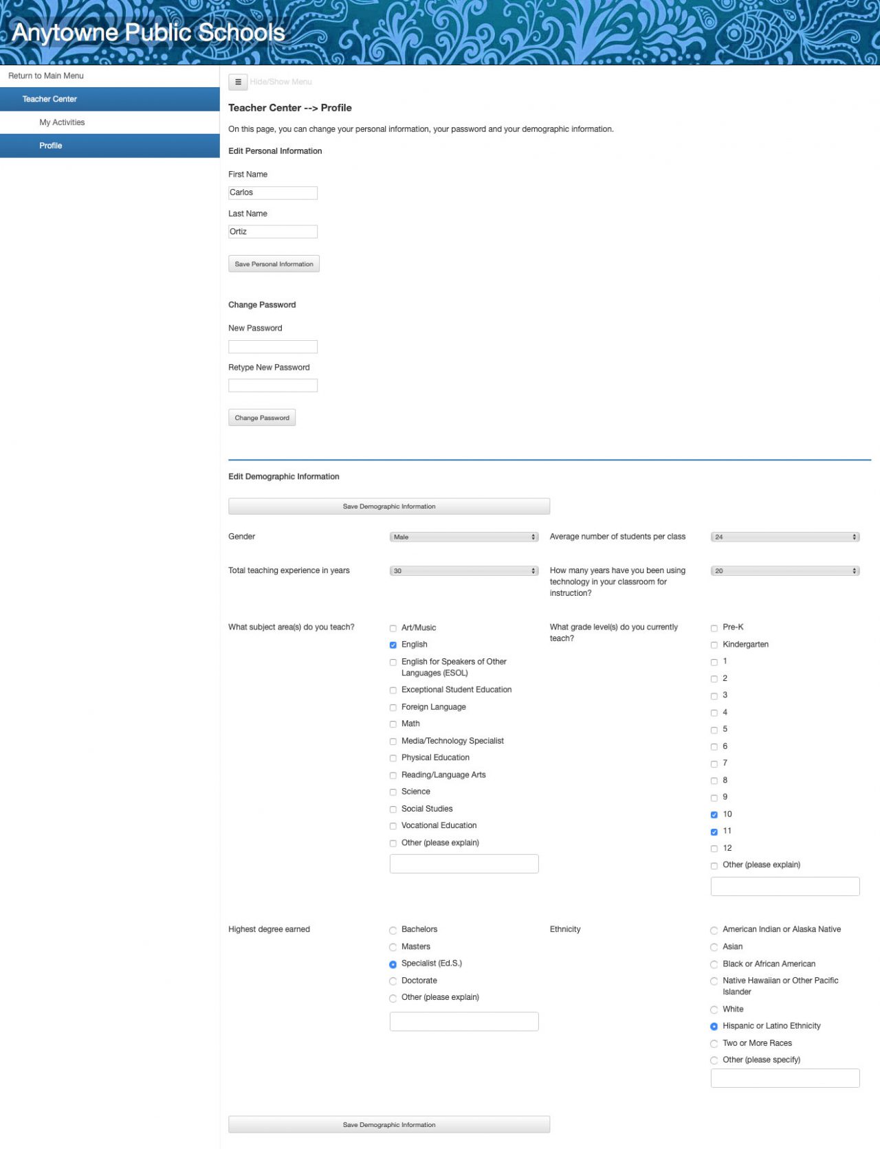 Profile Screen | TIM