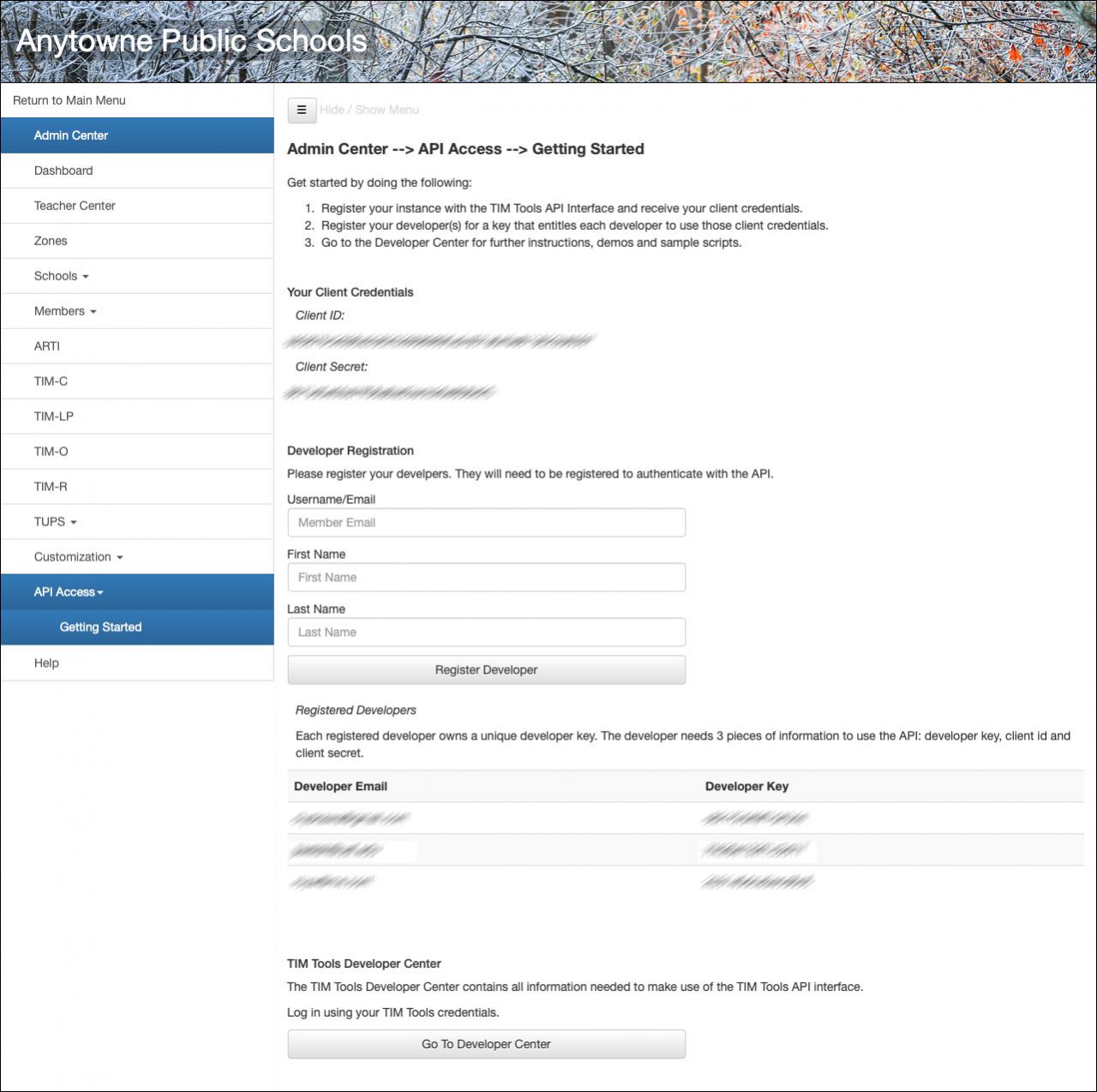 TIM Tools Application Programming Interface | TIM