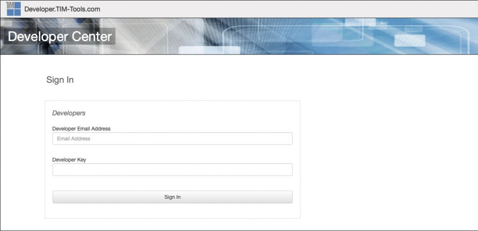 TIM Tools Application Programming Interface | TIM