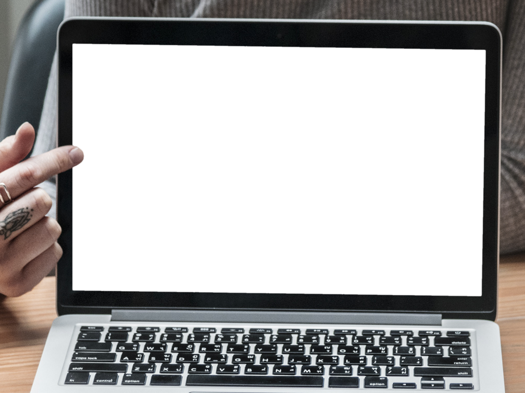 Pointing to Laptop with Knock-Out Screen | TIM