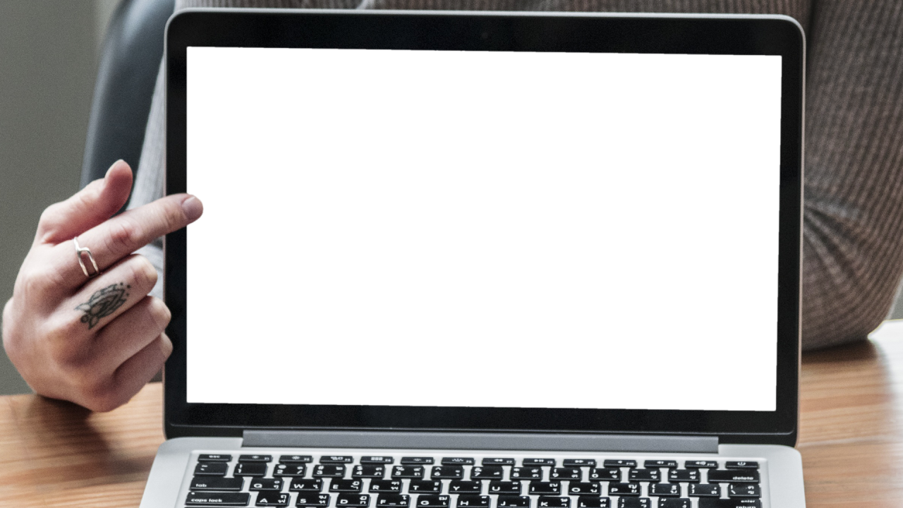 Pointing to Laptop with Knock-Out Screen | TIM