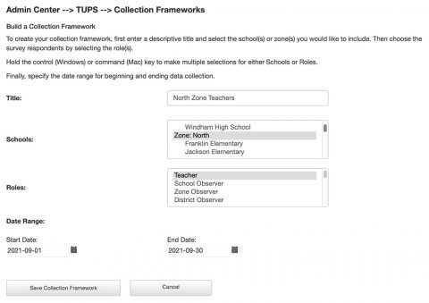 Using TUPS Collection Frameworks | TIM