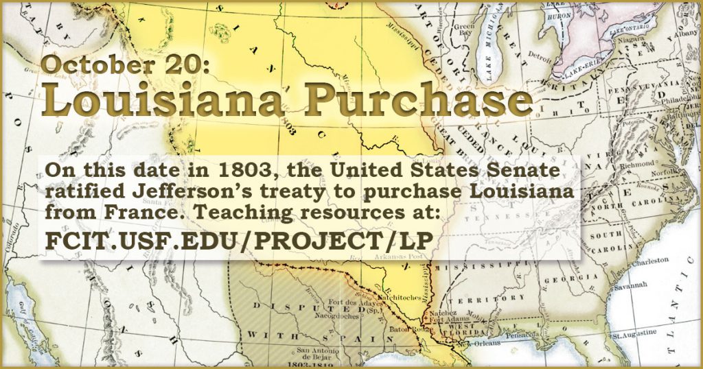 October 20: Louisiana Purchase | FCIT