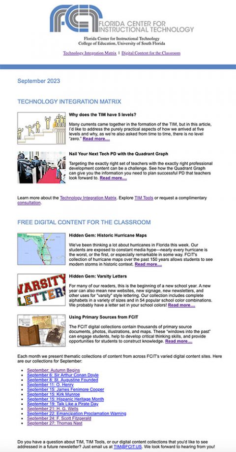 Subscribe to the FCIT Newsletter | FCIT